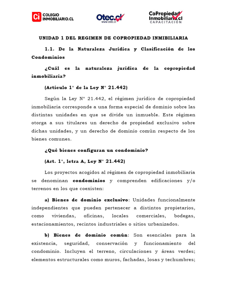 Régimen de Copropiedad Inmobiliaria | PDF | Condominio | Propiedad