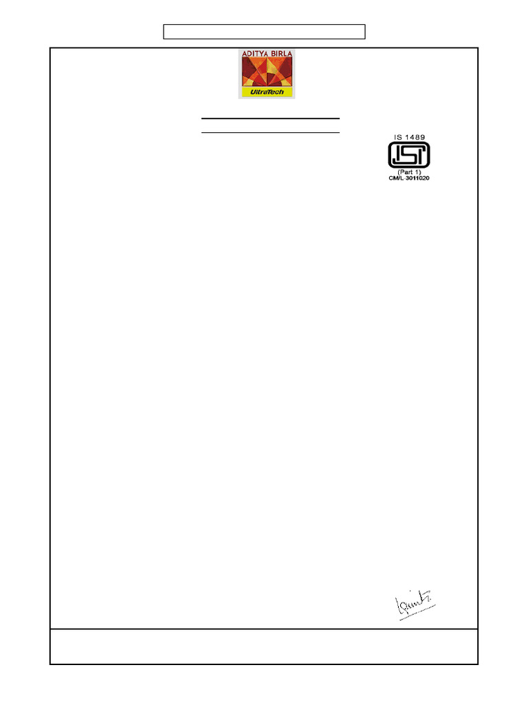 UltraTech PPC Cement Test Certificate 2025 | PDF | Cement | Composite ...