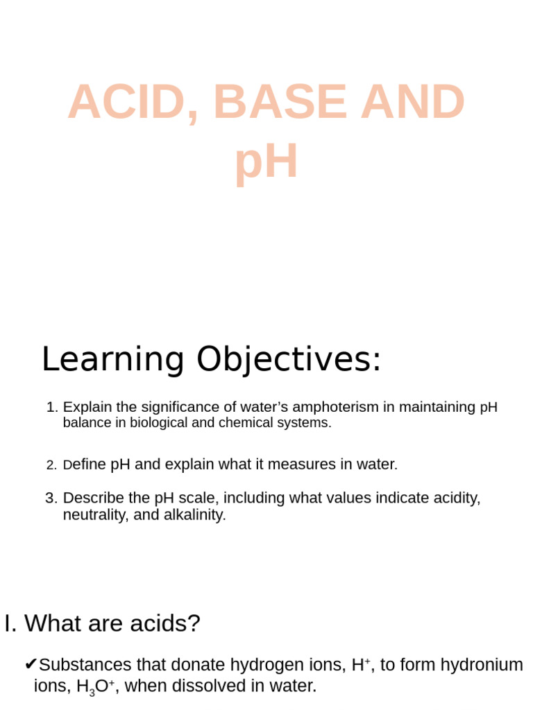 Understanding Acids, Bases, and pH Scale | PDF | Ph | Acid