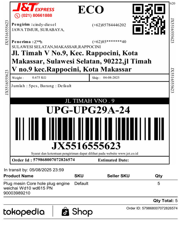 Shipping Details for Order 579868007072826574 | PDF