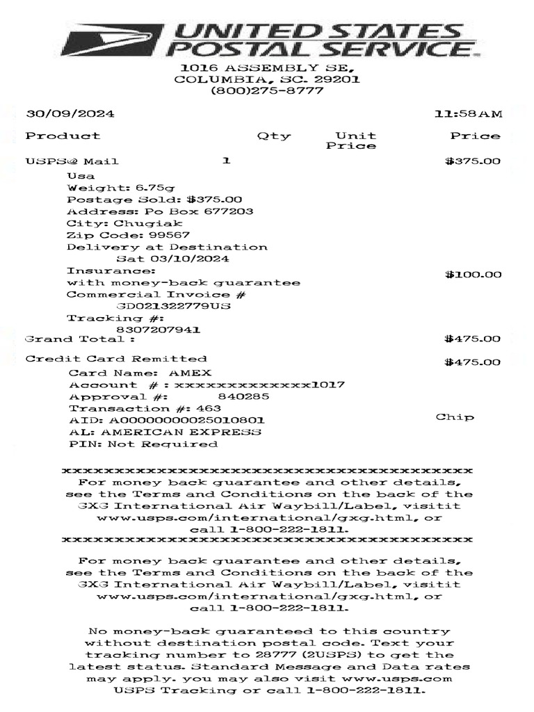 USPS Receipt | PDF