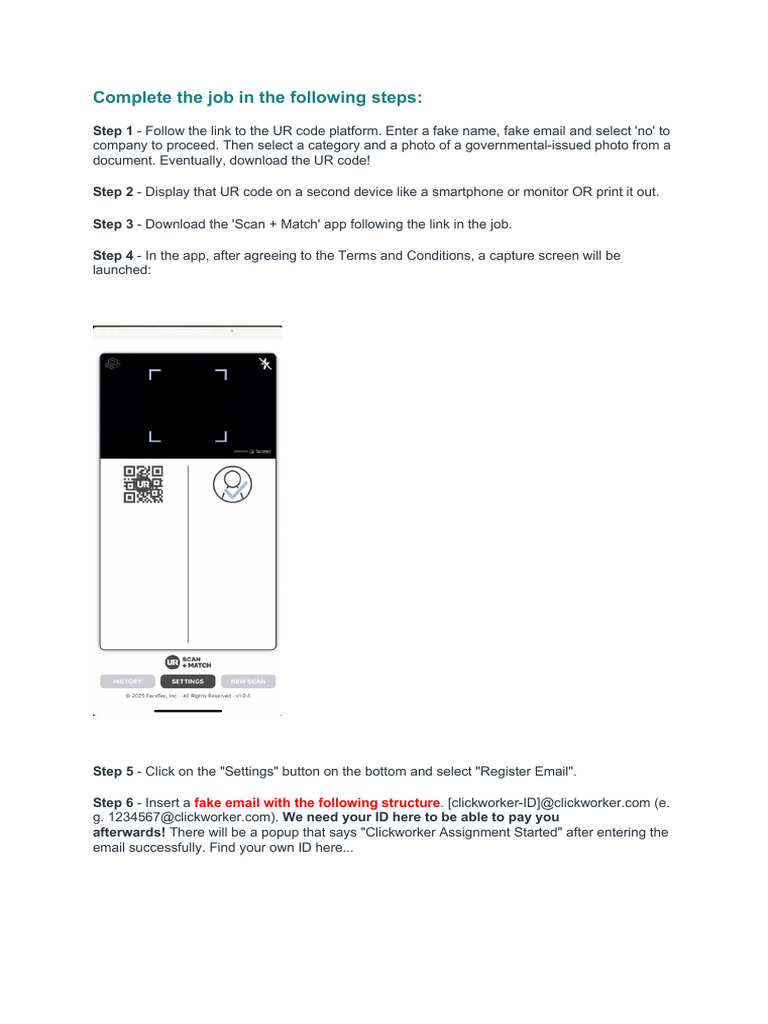 Instructions Scan and Match | PDF