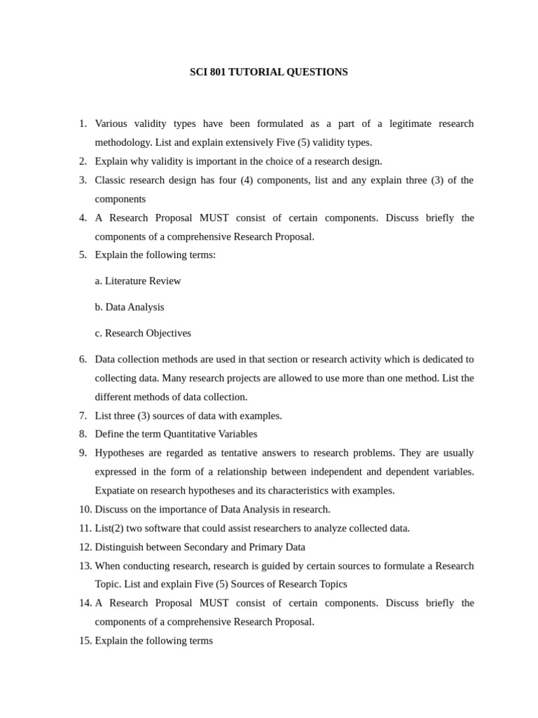 Sci 801 Tutorial Questions | PDF | Regression Analysis | Student's T Test