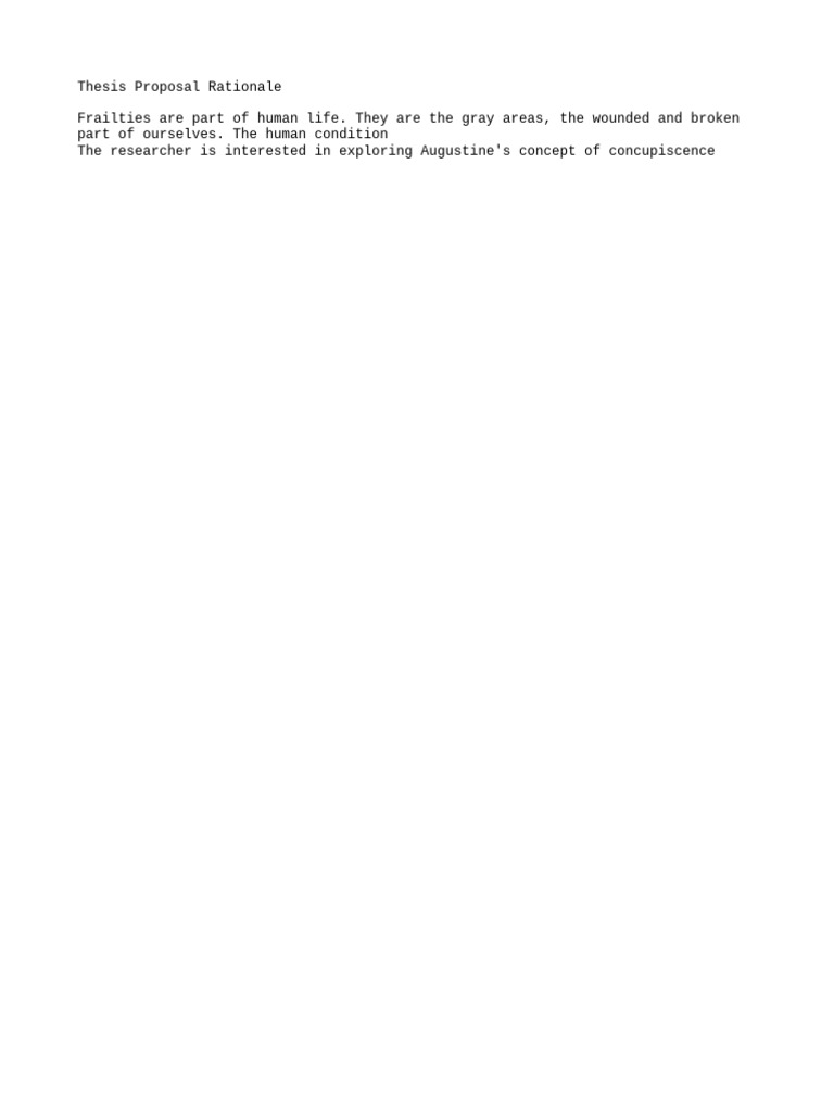 Thesis Proposal Rationale | PDF