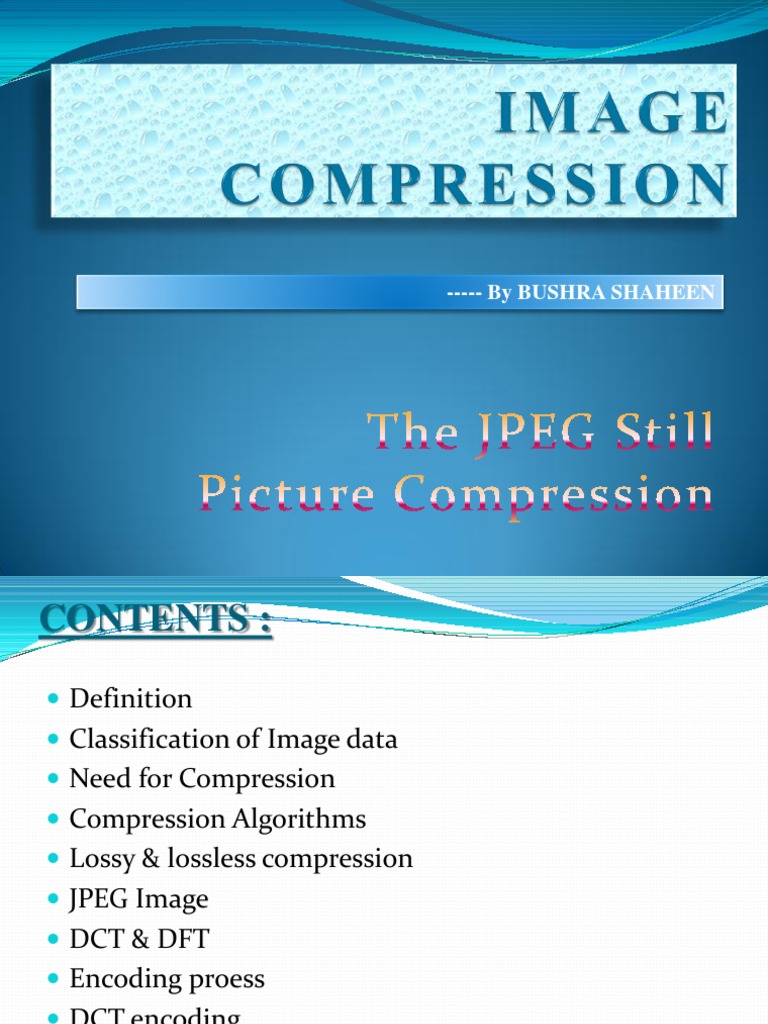 Presentation On Image Compression | PDF | Data Compression | Discrete Fourier Transform