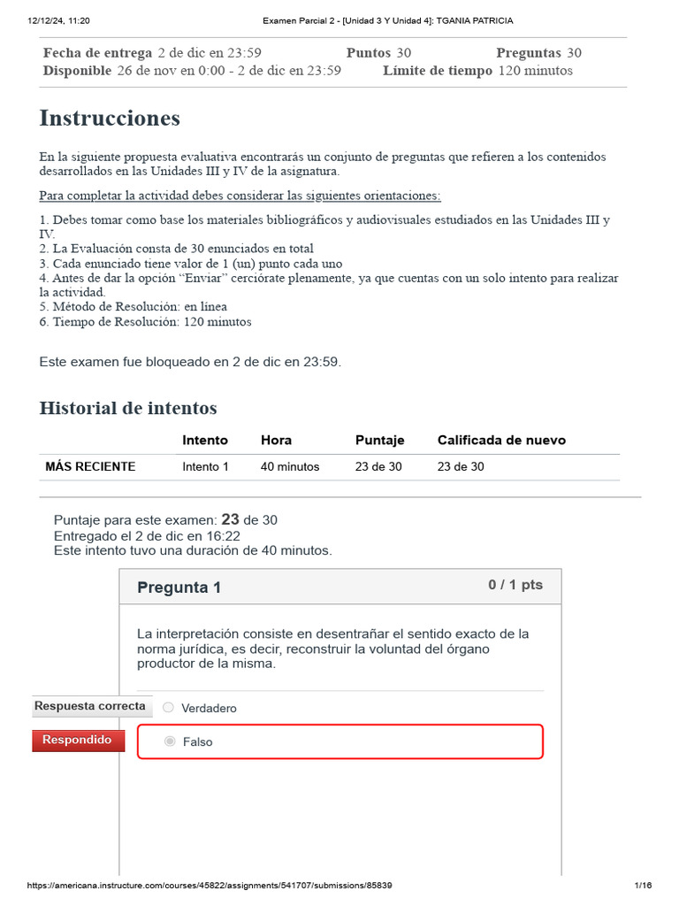 Examen Parcial 2 - (Unidad 3 Y Unidad 4) - TGANIA PATRICIA | PDF ...