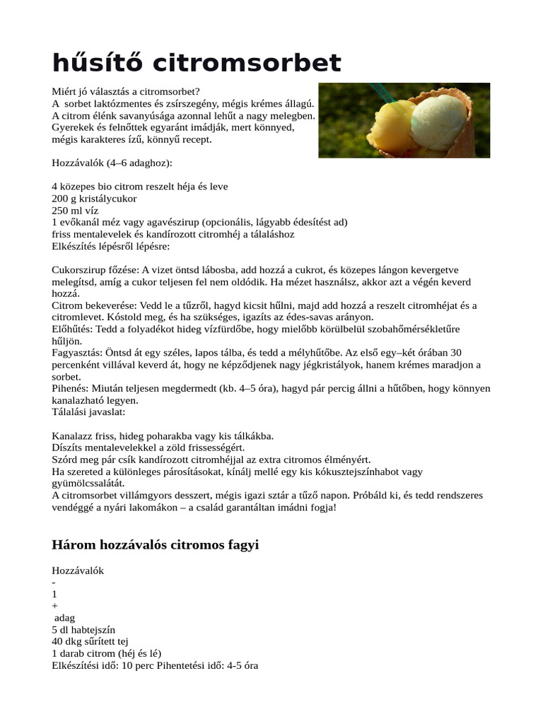 Citromos Fagyi | PDF