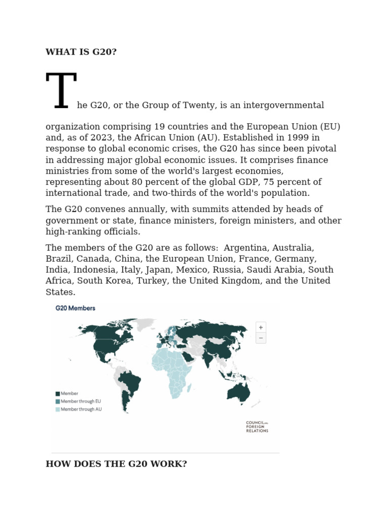 What Is g20 and How Does It Work | PDF