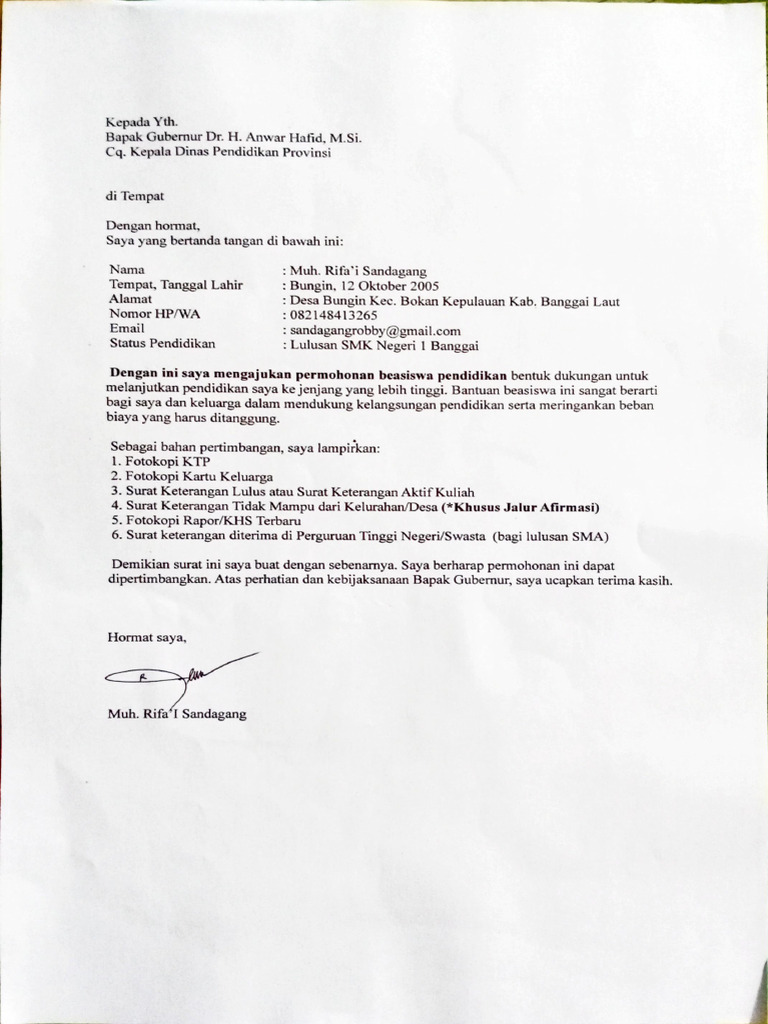 Surat Permohonan Kepada Gub | PDF