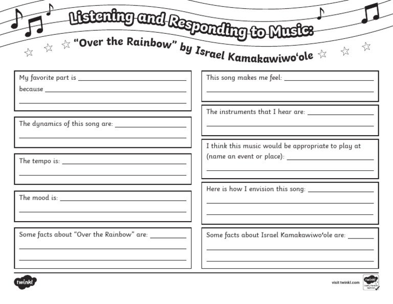 B&W Listening and Responding To Music Activity Over The Rainbow by ...