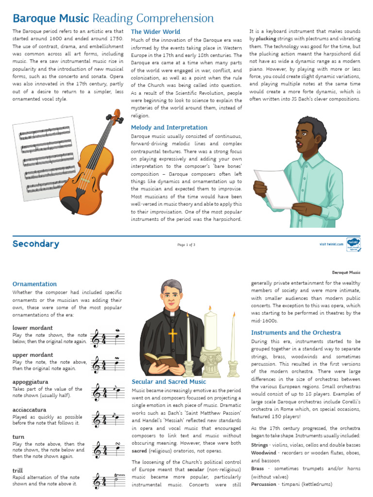 Baroque Music Reading Comprehension | PDF | Concerto | Orchestras