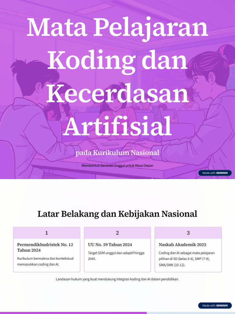 Mata Pelajaran Koding Dan Kecerdasan Artifisial | PDF