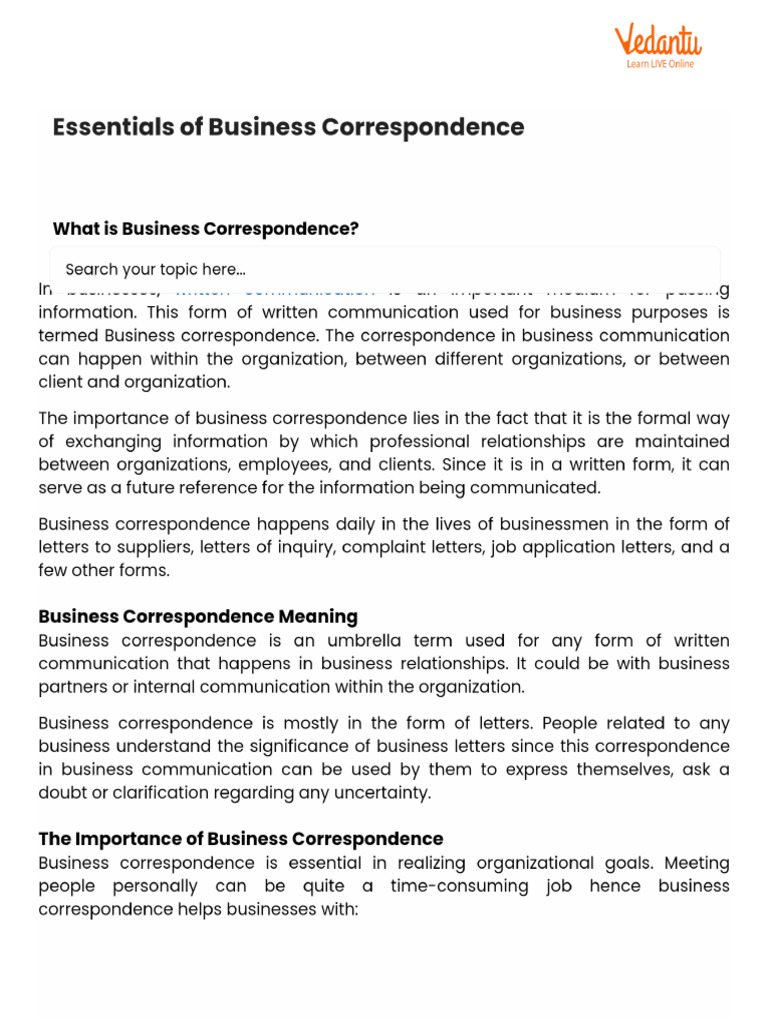 Essentials of Business Correspondence | PDF