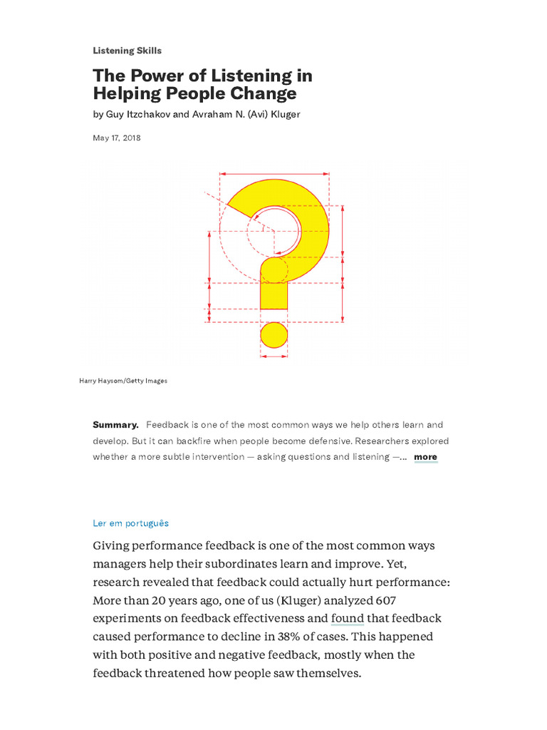 The Impact of Listening on Change | PDF | Attitude (Psychology) | Thought
