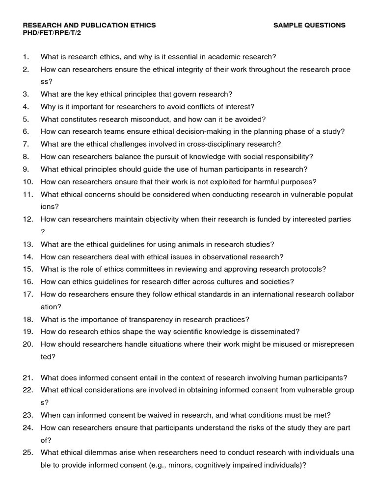 RPE Sample Questions | PDF