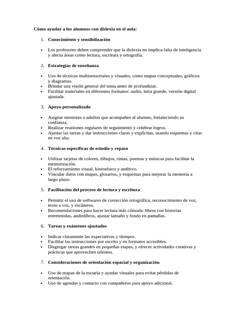 Cómo Ayudar A Los Alumnos Con Dislexia en El Aula | PDF