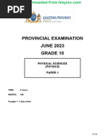 LP Physical Sciences Grade 10 June 2025 P1 and Memo | PDF