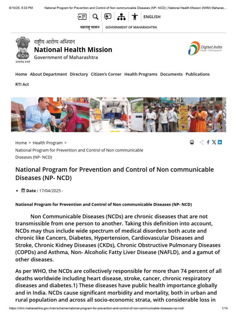 National Program for Prevention and Control of Non Communicable ...