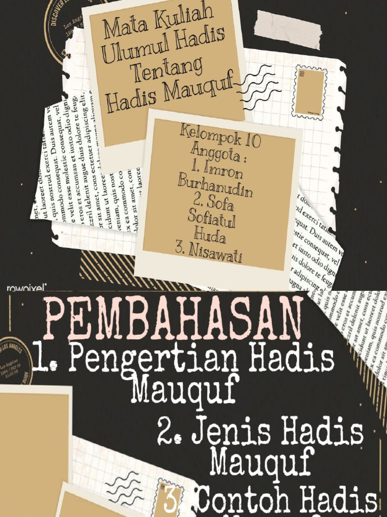 Ulumul Quran Hadis Mauquf | PDF