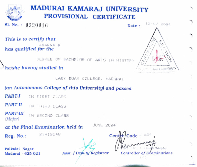 Provisional Certificate | PDF
