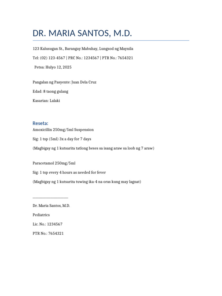 Reseta Sample | PDF