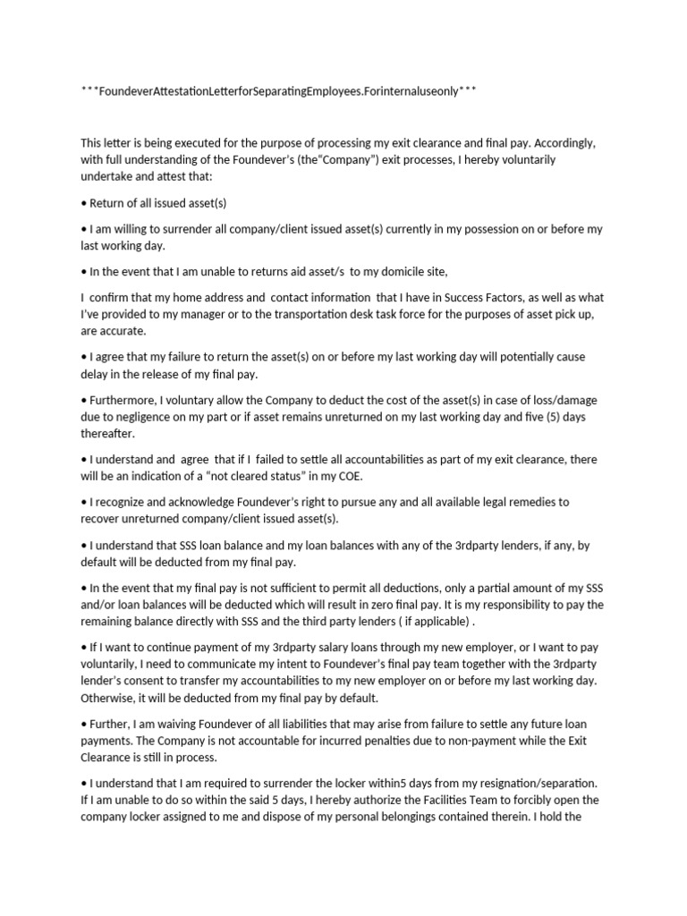 Attestation Letter Template | PDF | Loans | Business Law