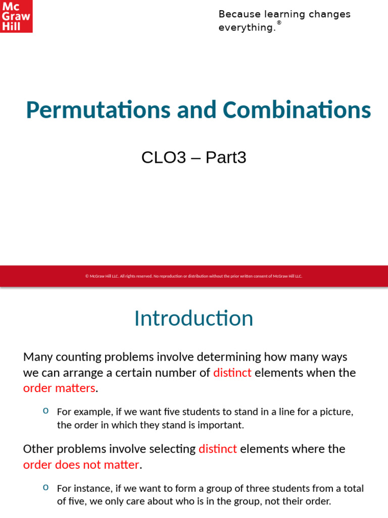 CLO3 - Part3 (Permutations and Combinations) | PDF | Mathematics | Discrete Mathematics