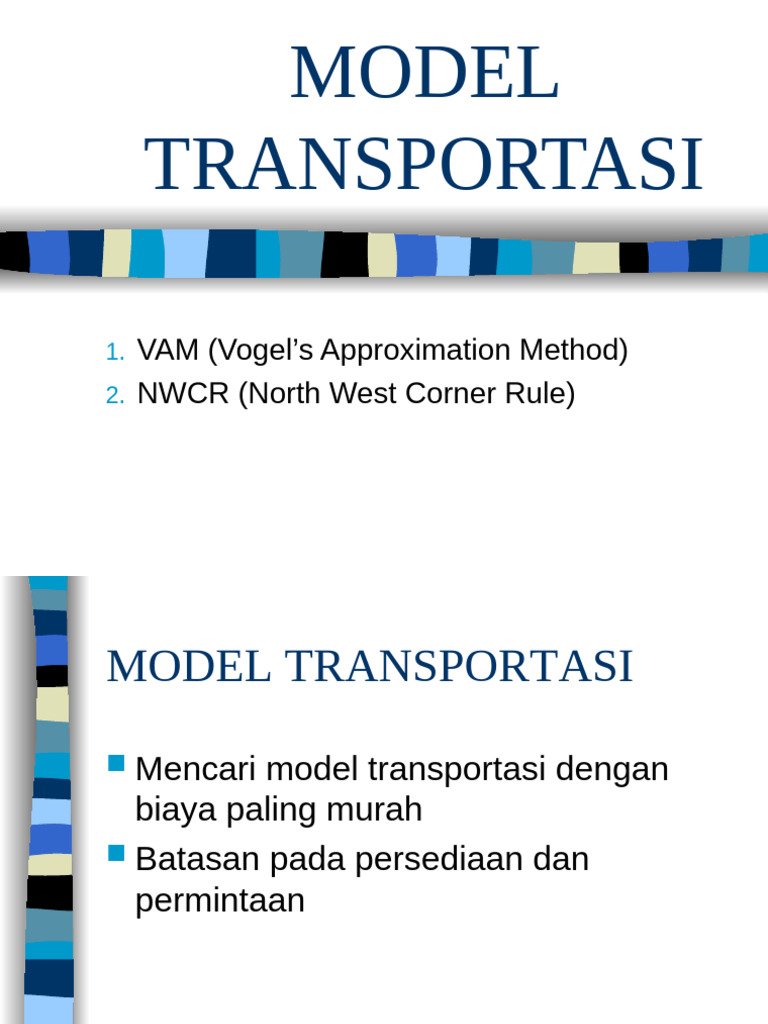 Model Transportasi Vamnwcr | PDF