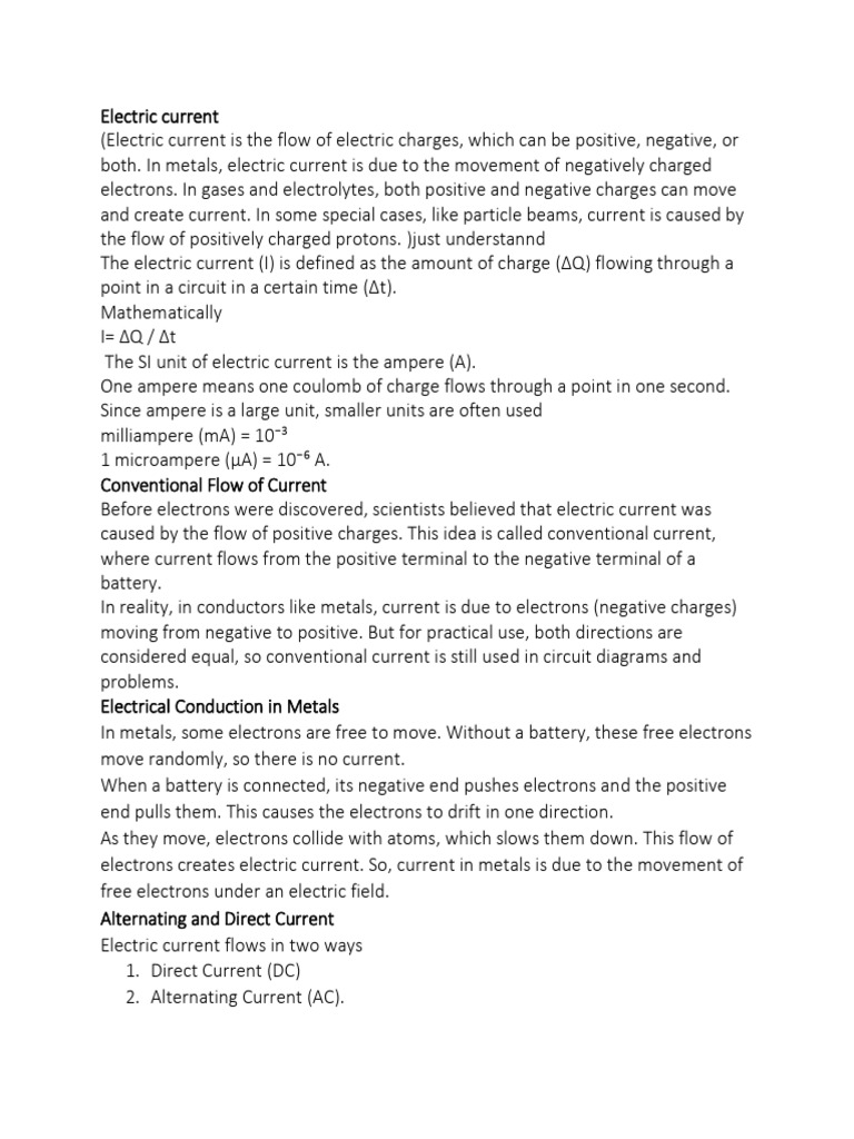 Electric Current | PDF | Electric Current | Voltage