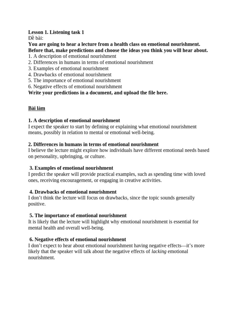 Lesson 1. Listening Task 1 | PDF