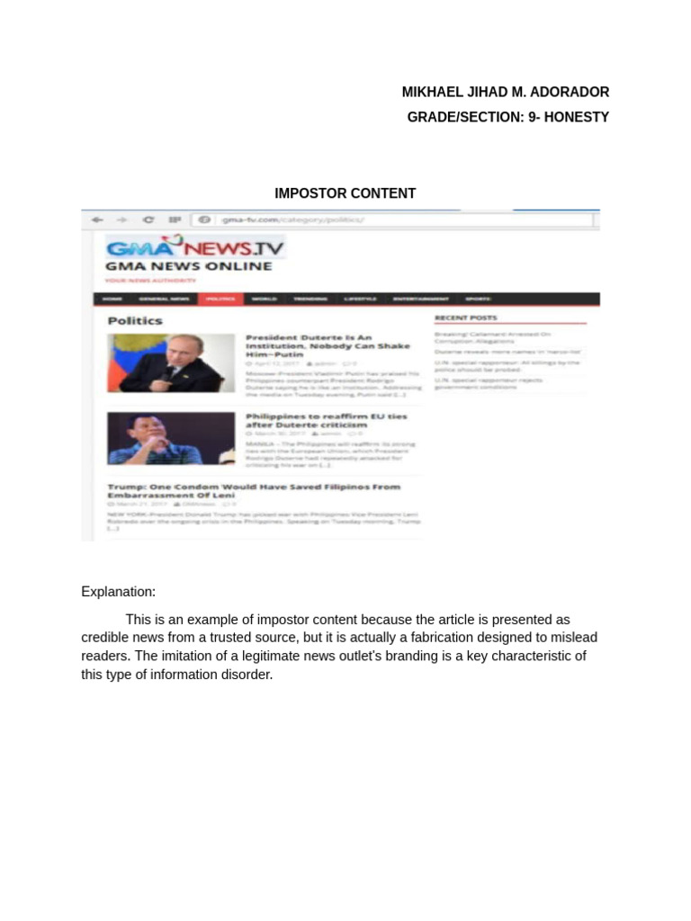 Understanding Impostor and Fabricated Content | PDF