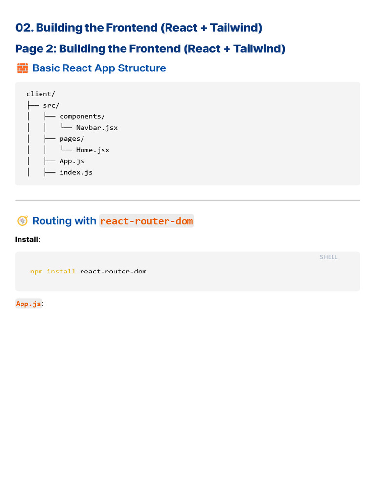 Building The Frontend (React + Tailwind) | PDF