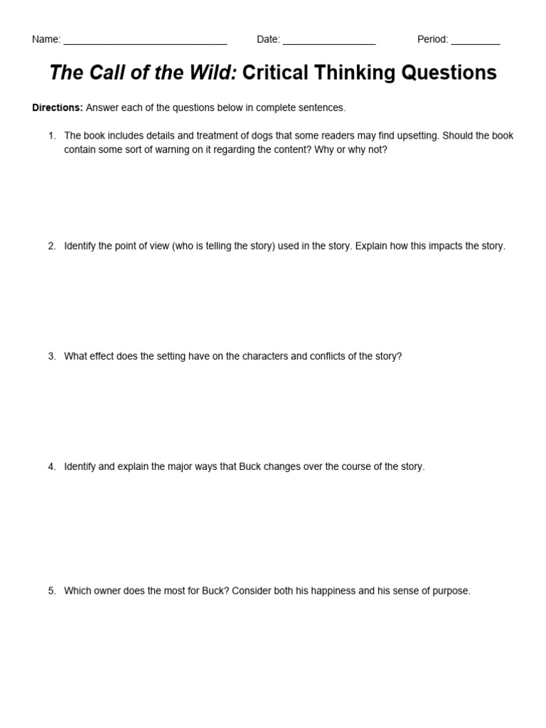 Critical Thinking Questions | PDF