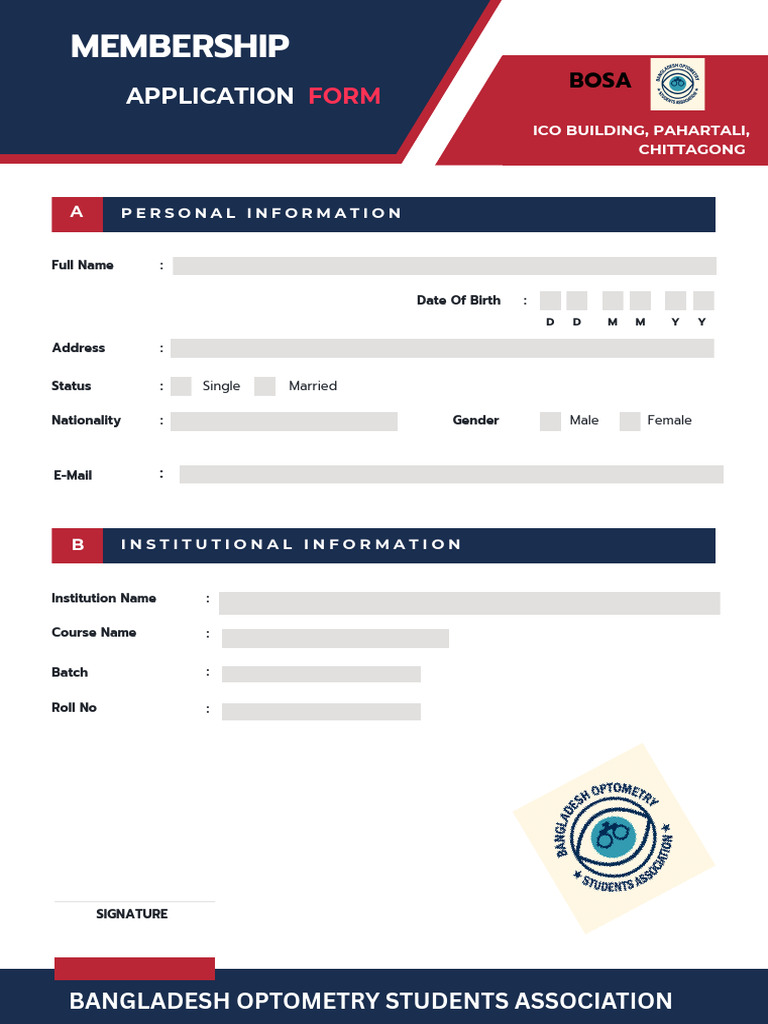 Red Corporate Community Membership Application Form | PDF