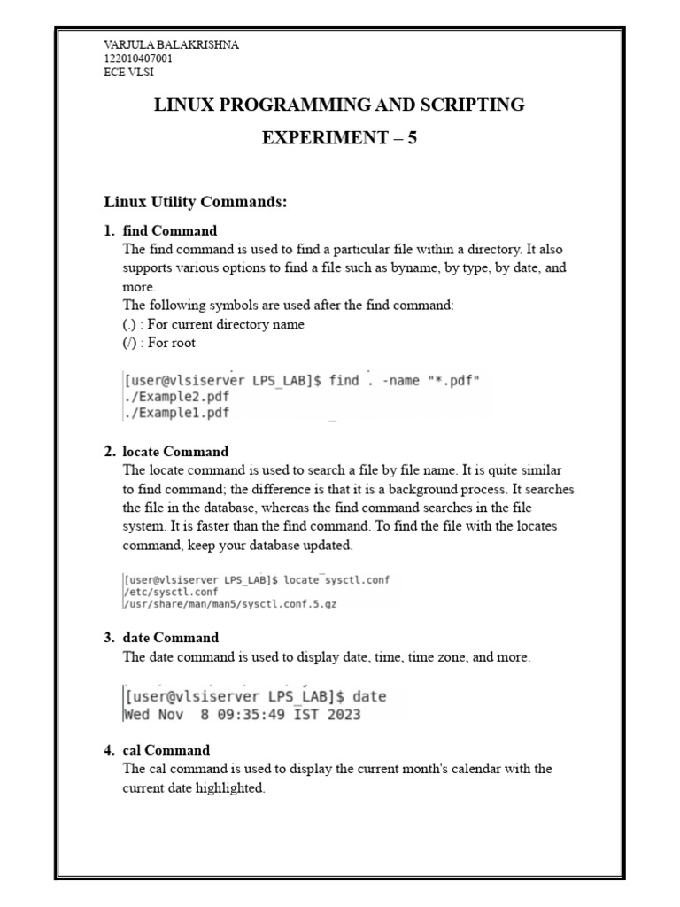 Essential Linux Utility Commands Guide | PDF
