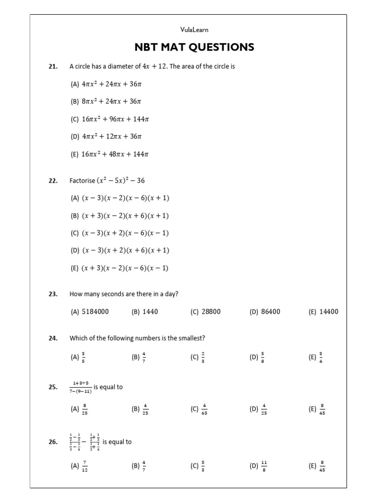 NBT Math Questions and Solutions | PDF | Mathematical Concepts ...