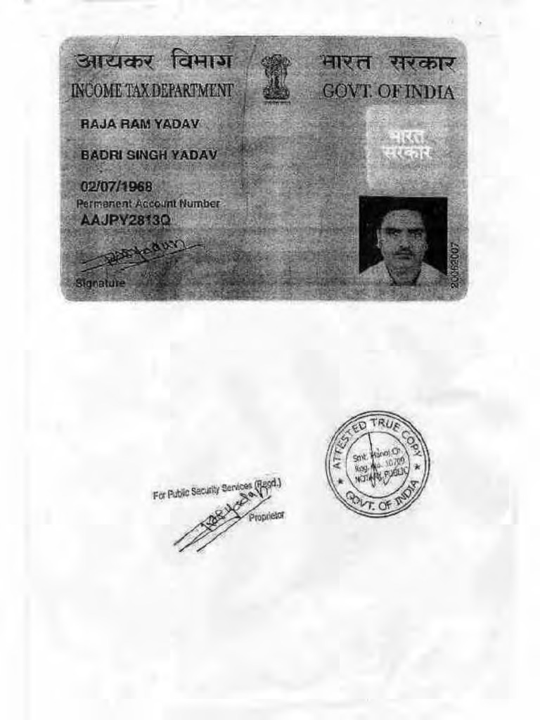 Raja Ram-Pan Card | PDF