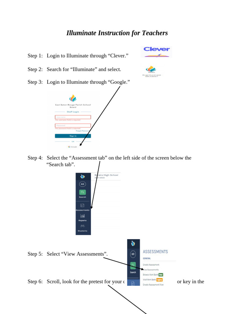 Google Login for Illuminate Testing | PDF