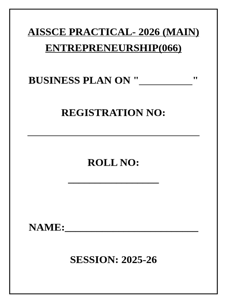 Aissce Practical Entr | PDF