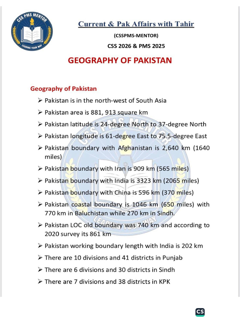 Geography of Pakistan | PDF