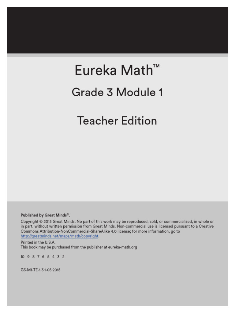 g3 m1 Teacher Edition v1 3 1 | PDF | Multiplication | Equations