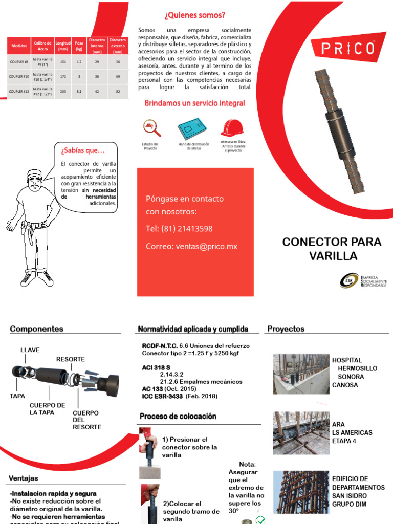 Conectores de Varilla SIMEX: Especificaciones y Ventajas | PDF ...