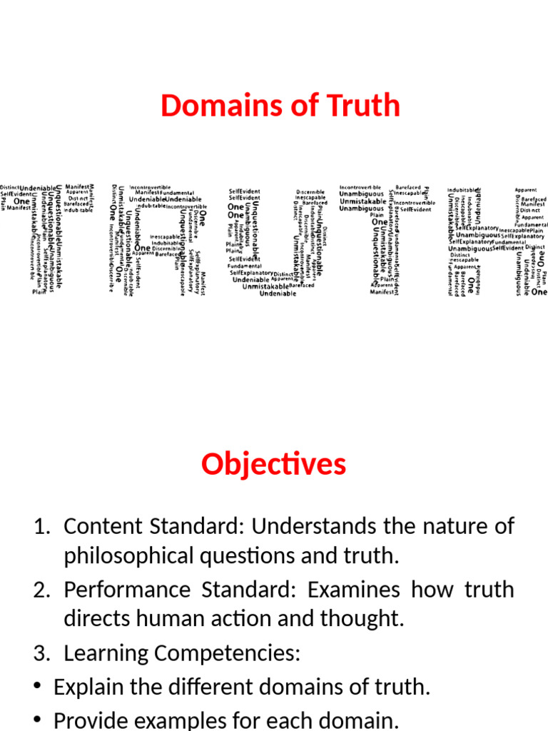Understanding the Three Domains of Truth | PDF