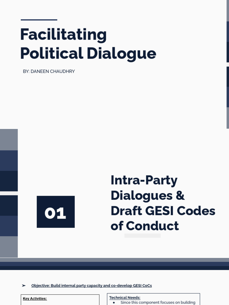 GESI Codes: Intra-Party Dialogue Plan | PDF