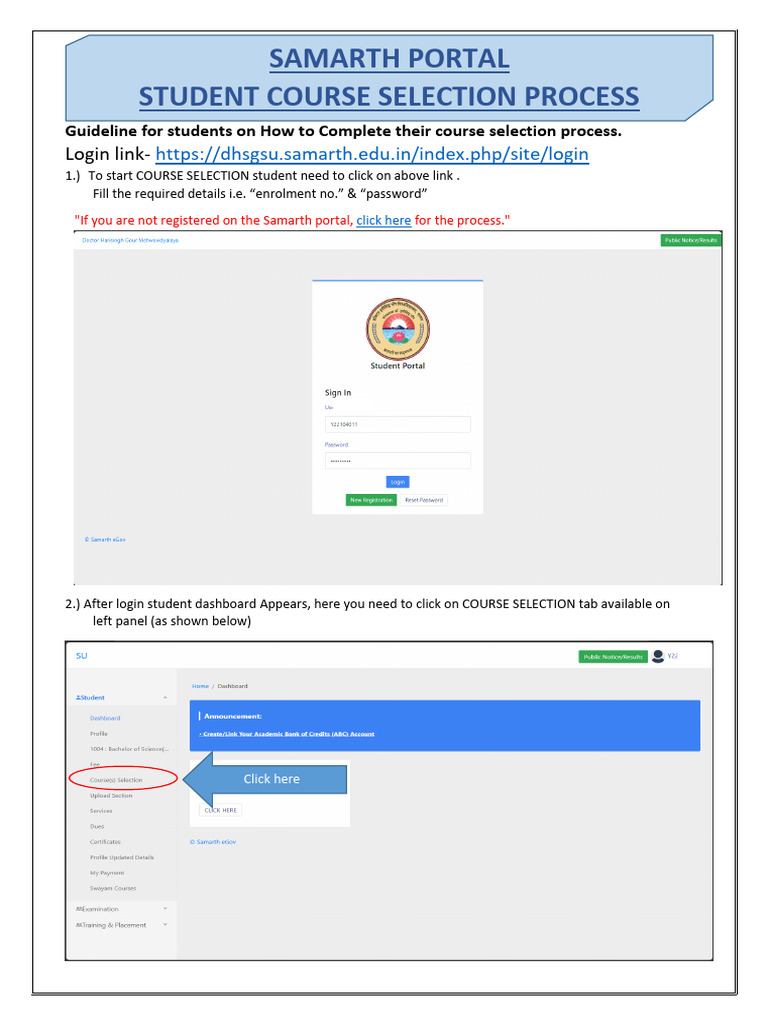 samarth-course-selection-user-manual | PDF