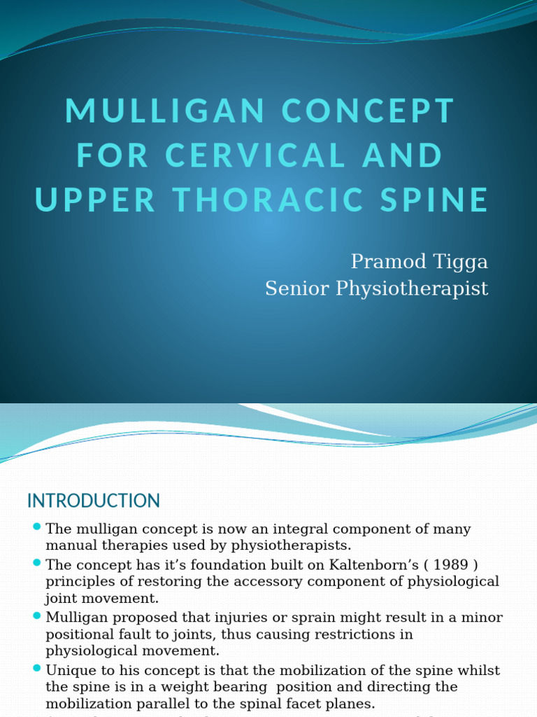 Mulligan Concept for Cervical Spine Therapy | PDF | Vertebra | Hand