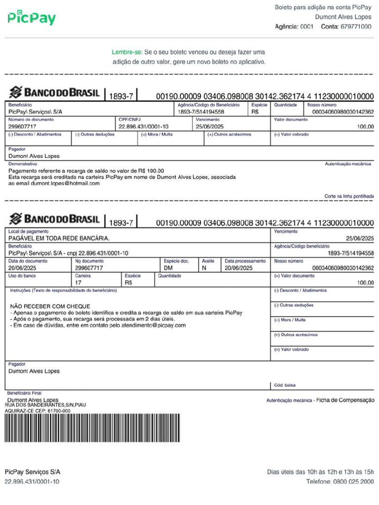 Boleto Teste | PDF