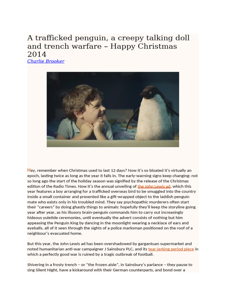 Reading Comp 2 - Christmas Adverts | PDF