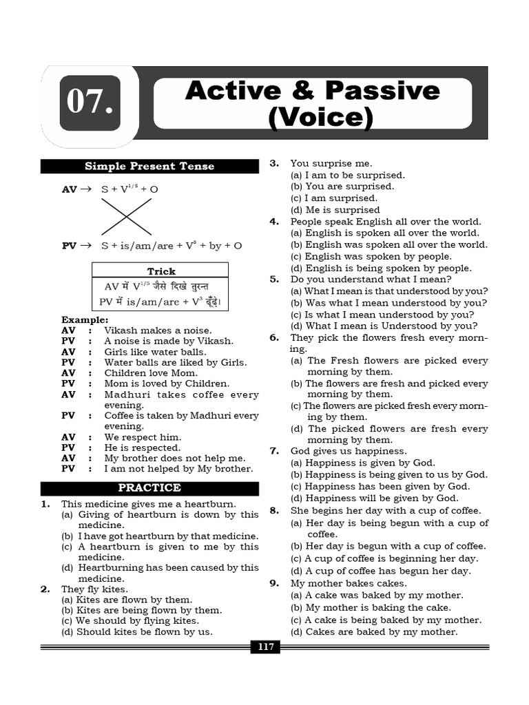 Active and Passive Voice Print PDF | PDF | Semantics | Linguistic Typology