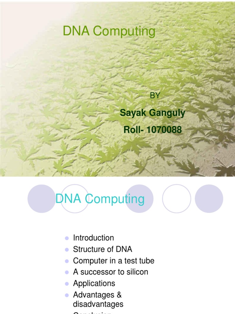 Harnessing Nature's Blueprint: An Introduction to DNA Computing | PDF | Nucleotides | Dna